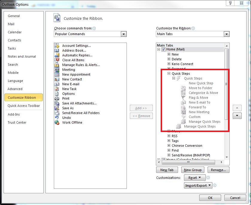 Adjust columns outlook quick steps - xaserdm Adjust columns outlook quick steps - xaserdm